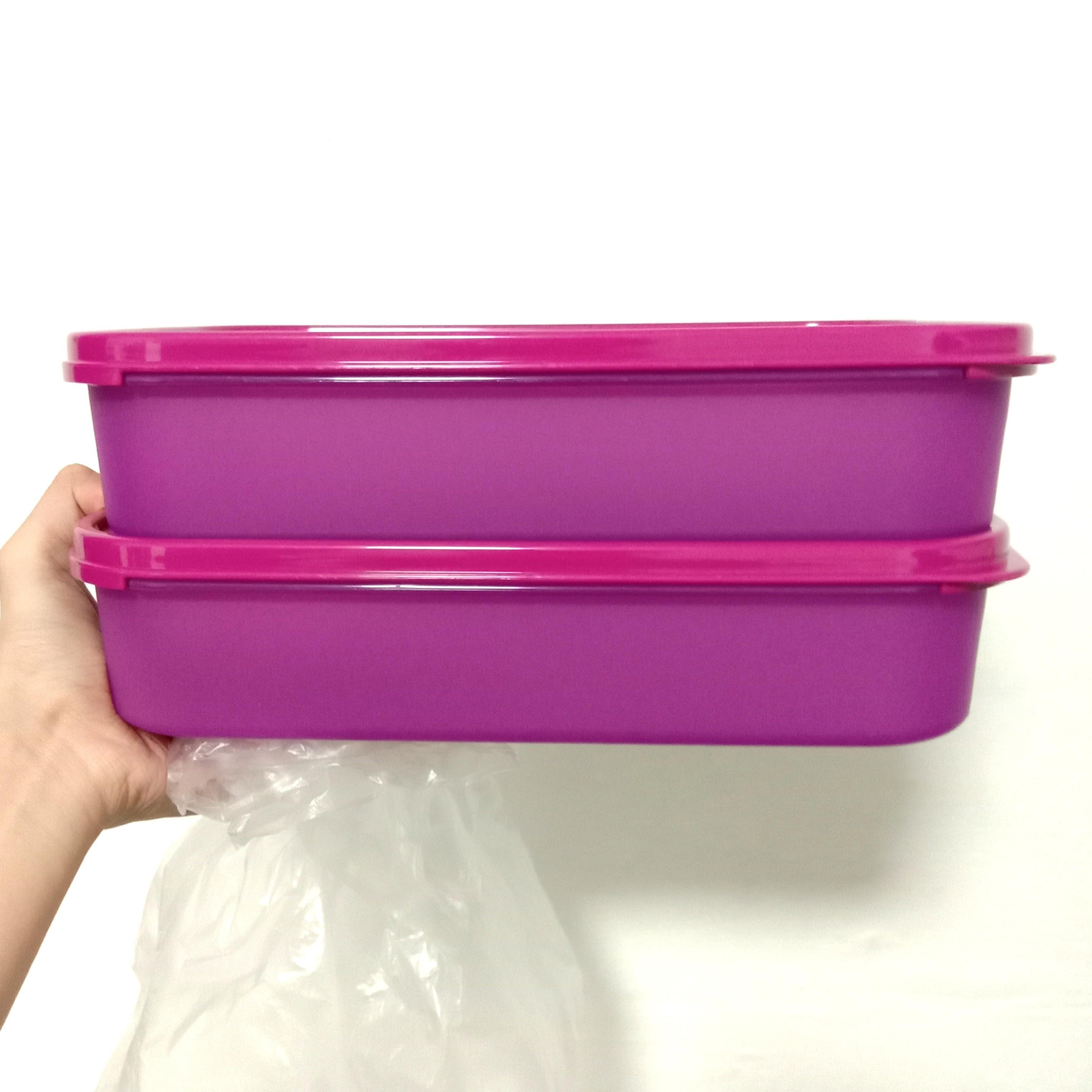 Tupperware 2L Rectangular Shelf Saver Container Box Set of 2, TV & Home ...