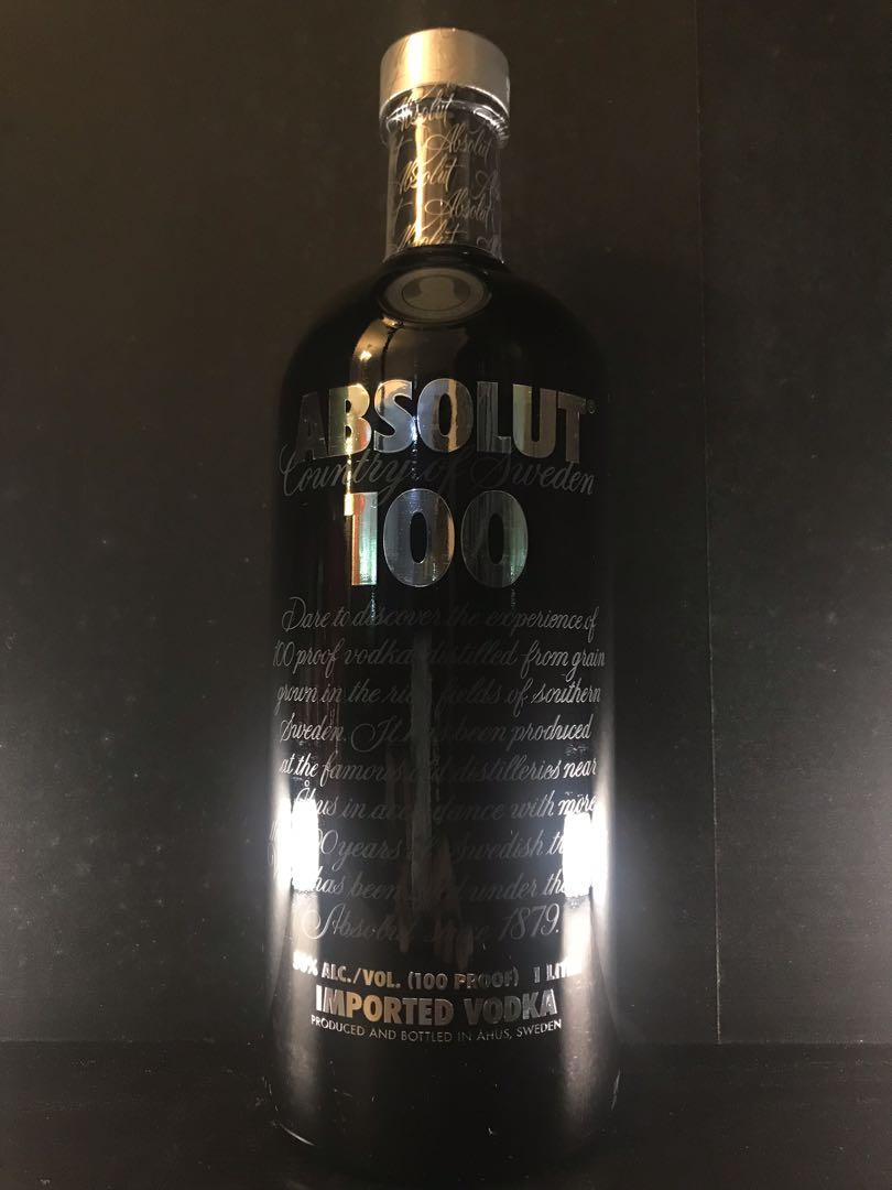 Absolut Vodka 100, 1 Litre, 50% ALC, Food & Drinks, Alcoholic Beverages ...