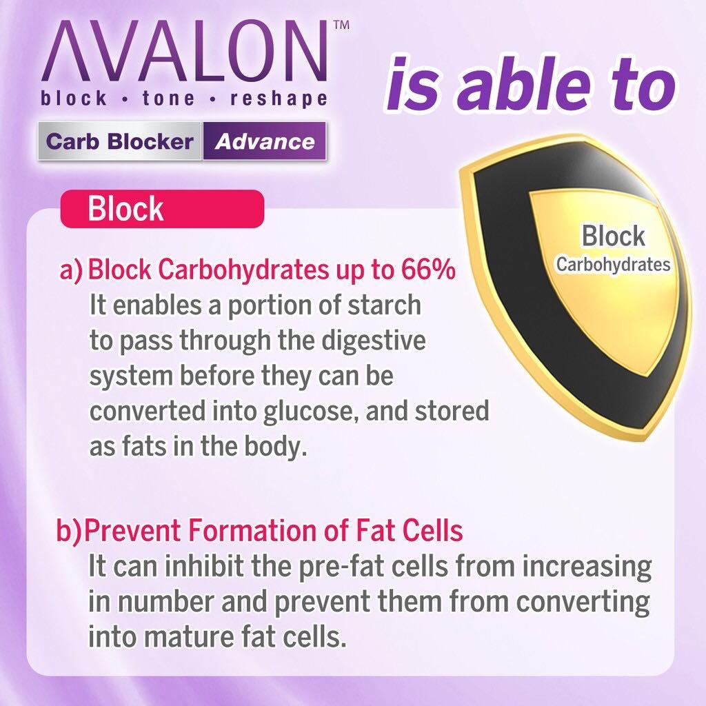 Avalon Advanced Carb Blocker, Health & Nutrition, Health Supplements ...