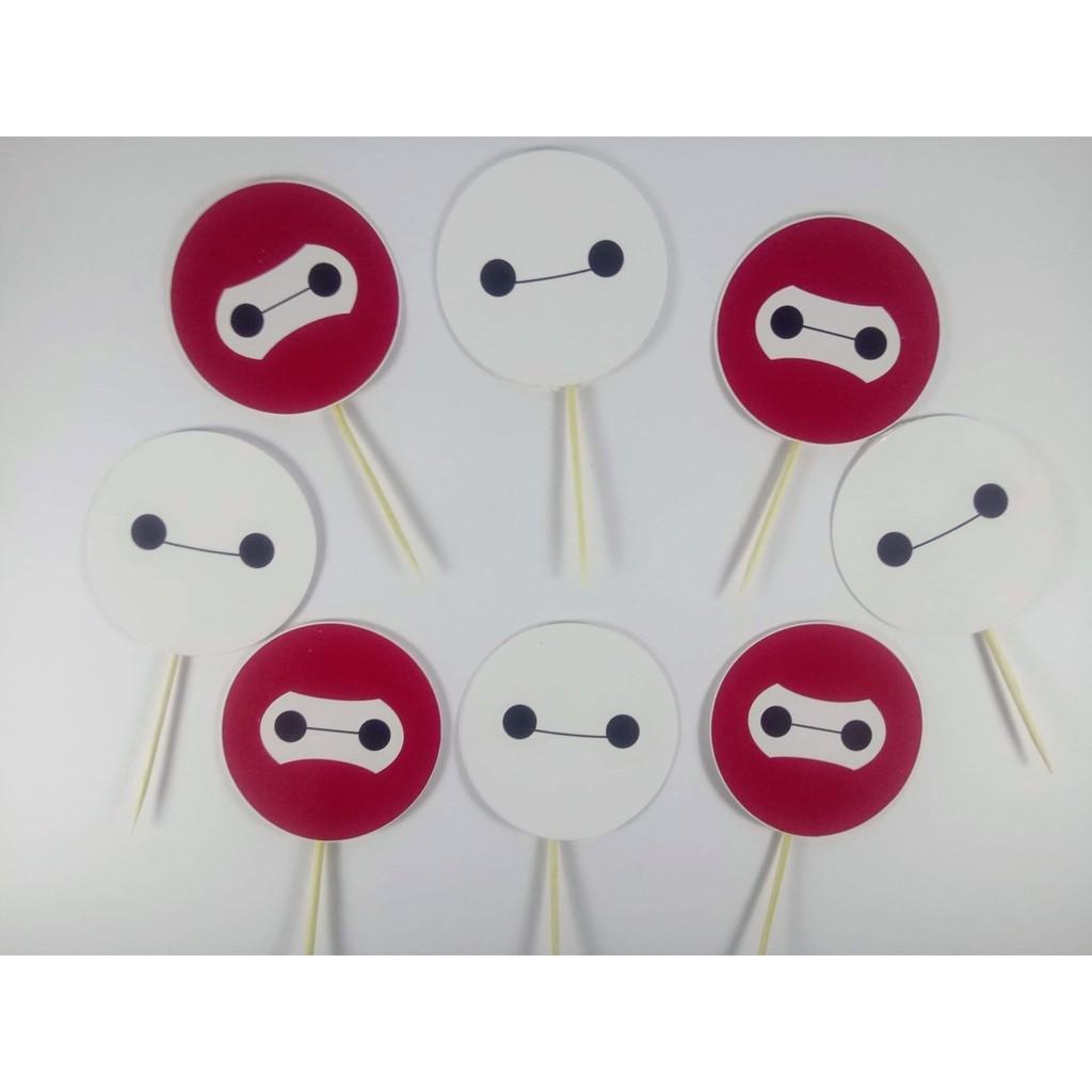 Big Hero 6 Baymax Face Cupcake Cake Toppers 15pcs/pack, Hobbies & Toys ...