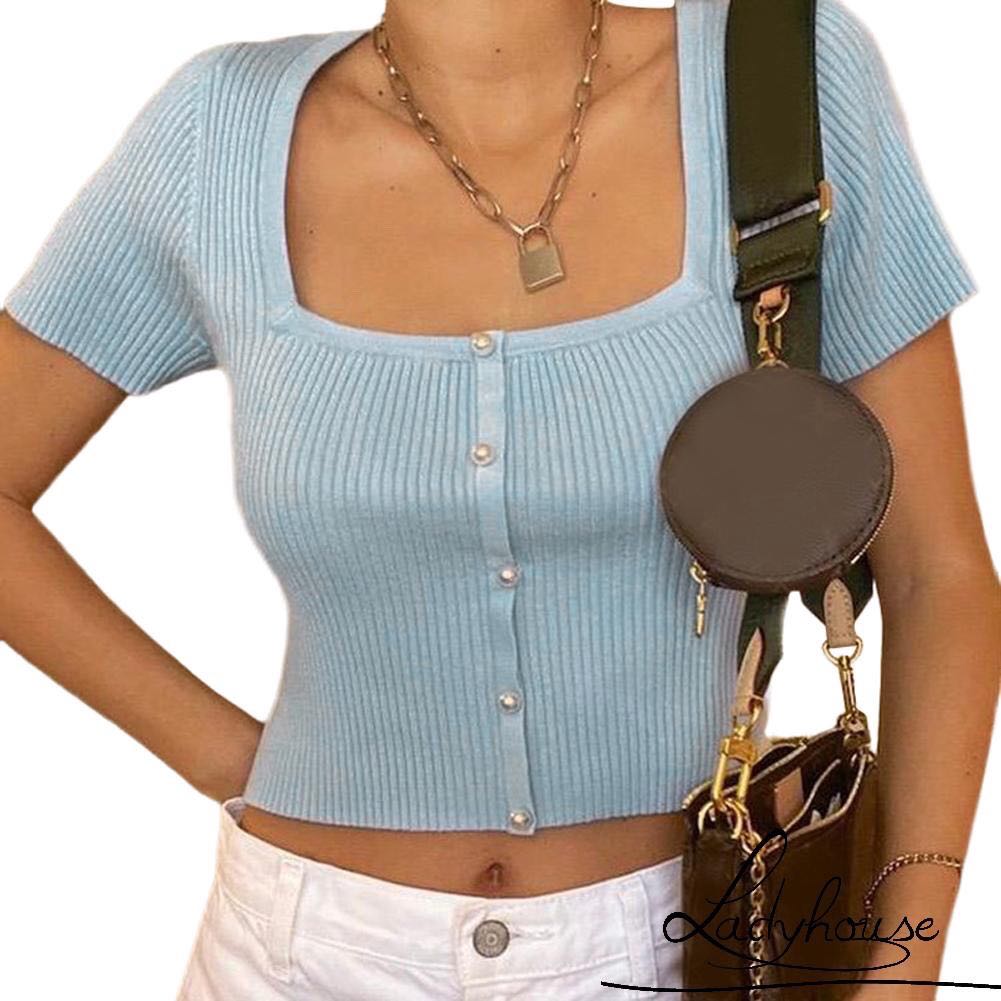 Square neck blue top, Women's Fashion, Tops, Sleeveless on Carousell