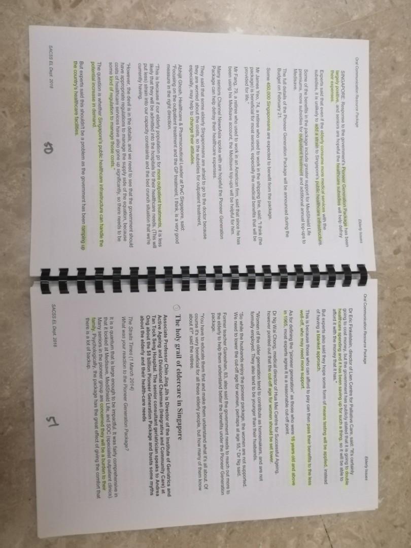 Bundle O Level English Oral Notes and Paper 1, Hobbies & Toys, Books ...