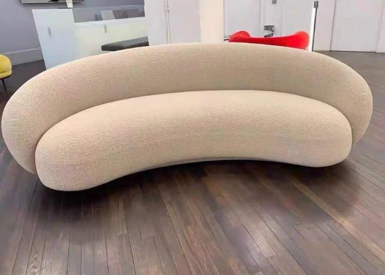 Gina Designer Sofa Customisable in Italian Velvet Fabric/ Cotton Linen ...