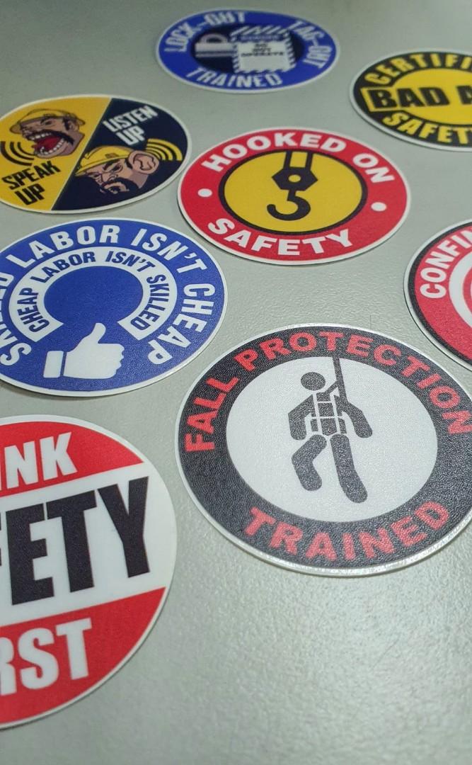 Safety Helmet / Hard Hat Safety Stickers Set, Everything Else on Carousell