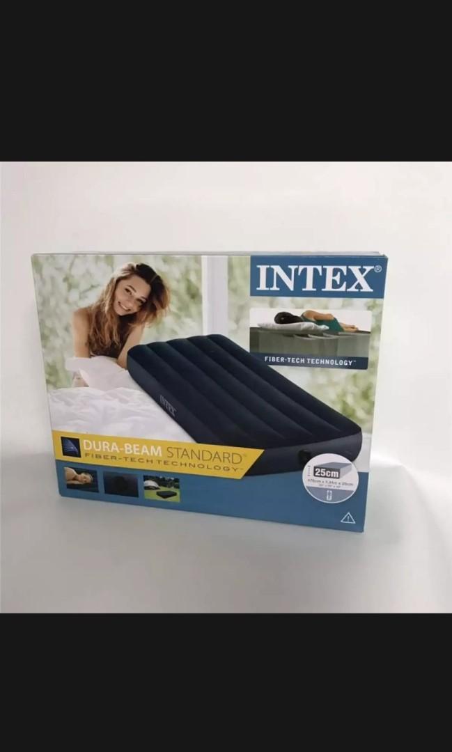 Intex airbed inflatable mattress with electric pump single size, Furniture & Home Living ...