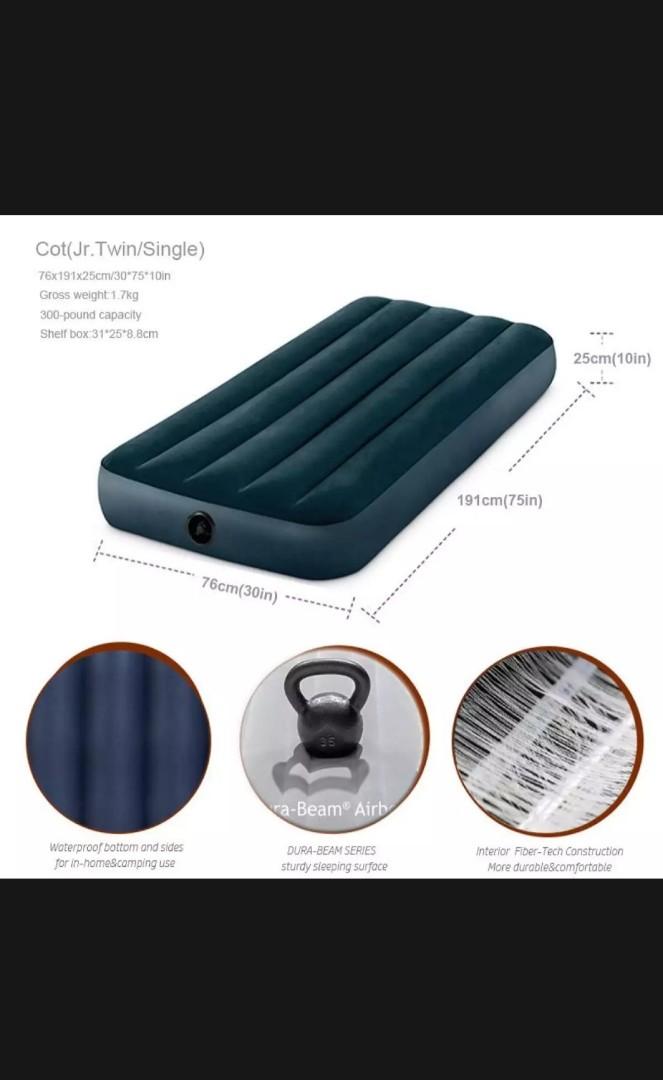 Intex airbed inflatable mattress with electric pump single size, Furniture & Home Living ...
