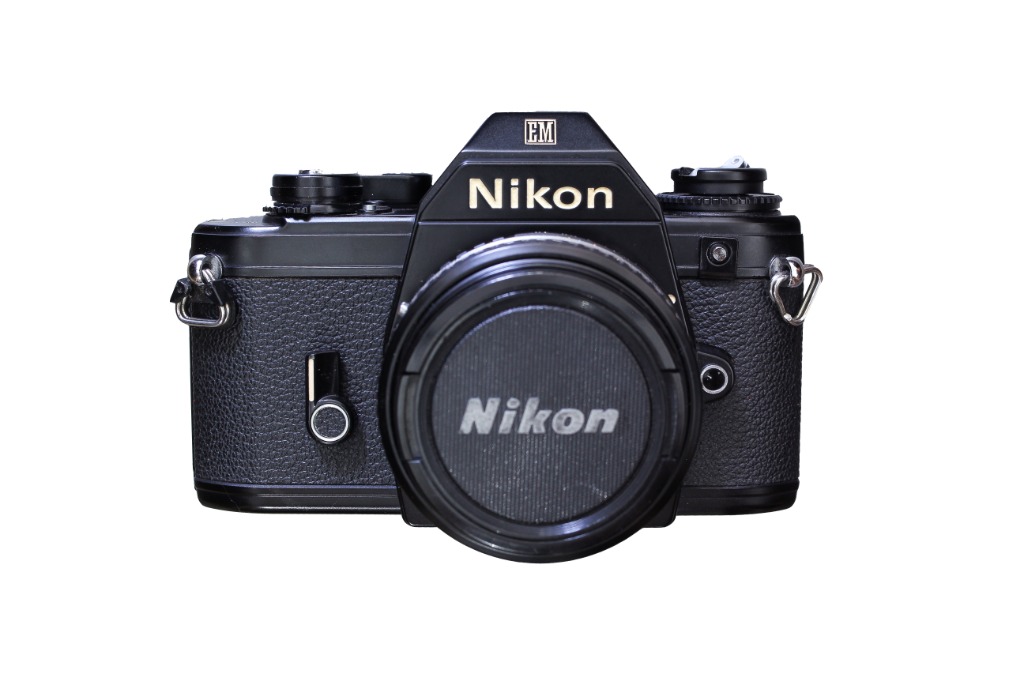Nikon EM SLR film camera body, Photography, Cameras on Carousell