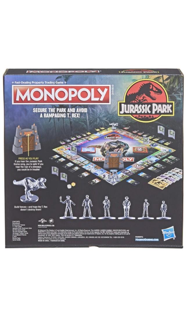 Monopoly Jurassic Park - Movie Theme, T Rex Token (Authentic, 2021 New ...