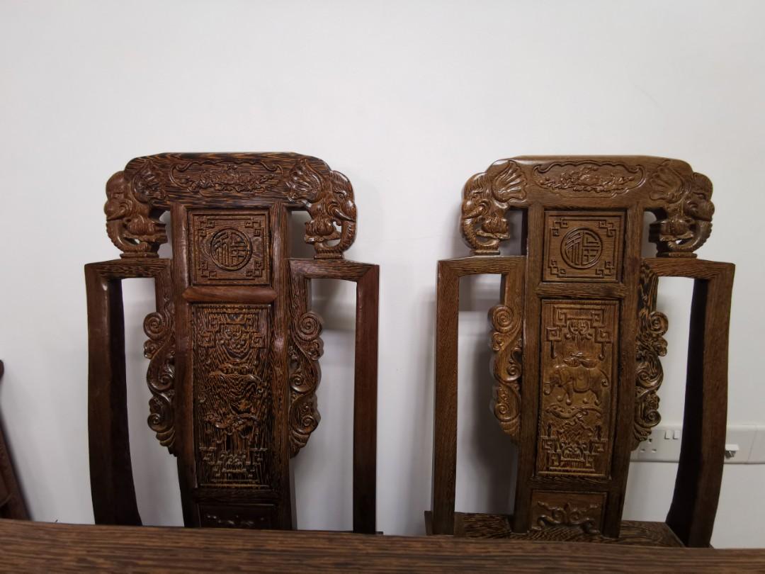 Rare Pheasant Wood (Jichimu) dining table set, Furniture & Home Living ...