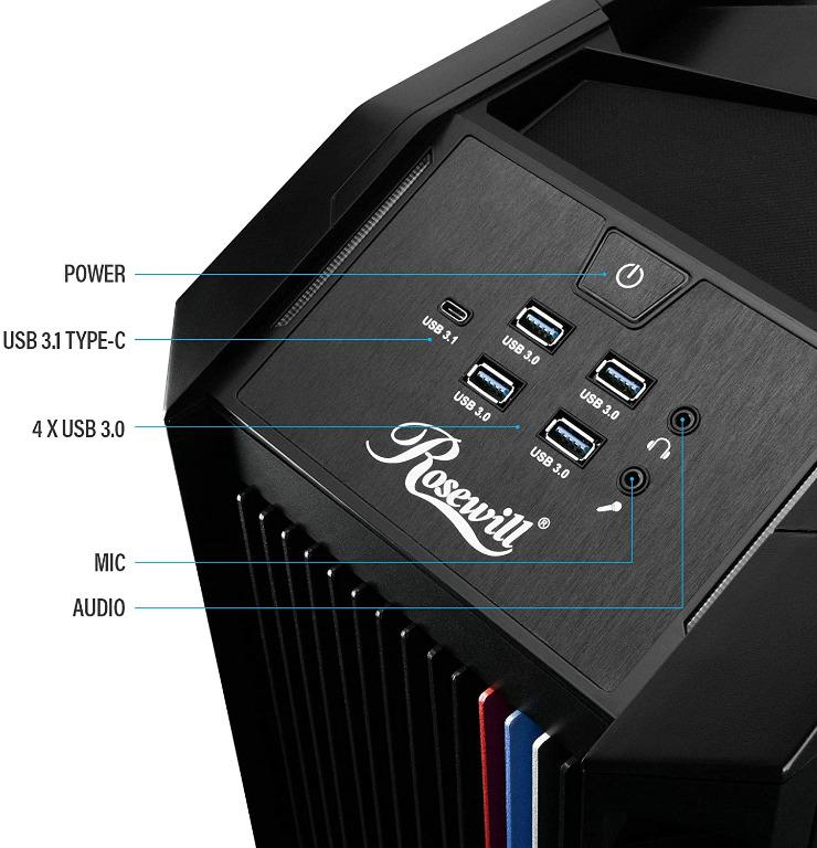 Rosewill Nighthawk Z-RGB Black Steel/Plastic ATX Full Tower Gaming ...
