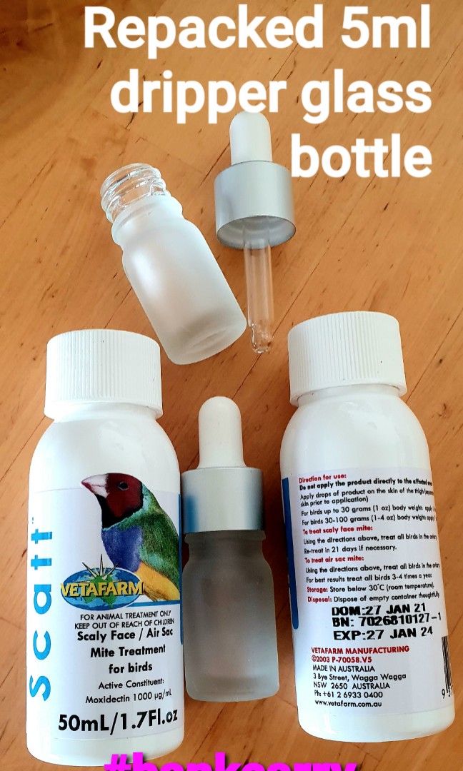 Scatt repack 5ml for birds mite treatment, Pet Supplies, Pet Food on ...