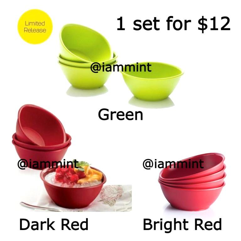 Tupperware 200 ml Blossom Royal Splendor Square Round Legacy Bowl Set ...