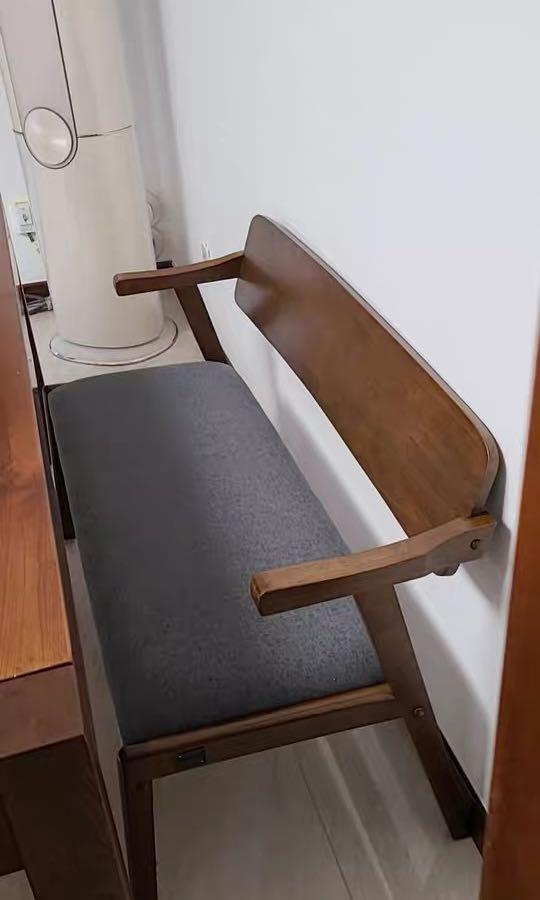 Carson carrington comiskey cherry finish arm dining bench with back store