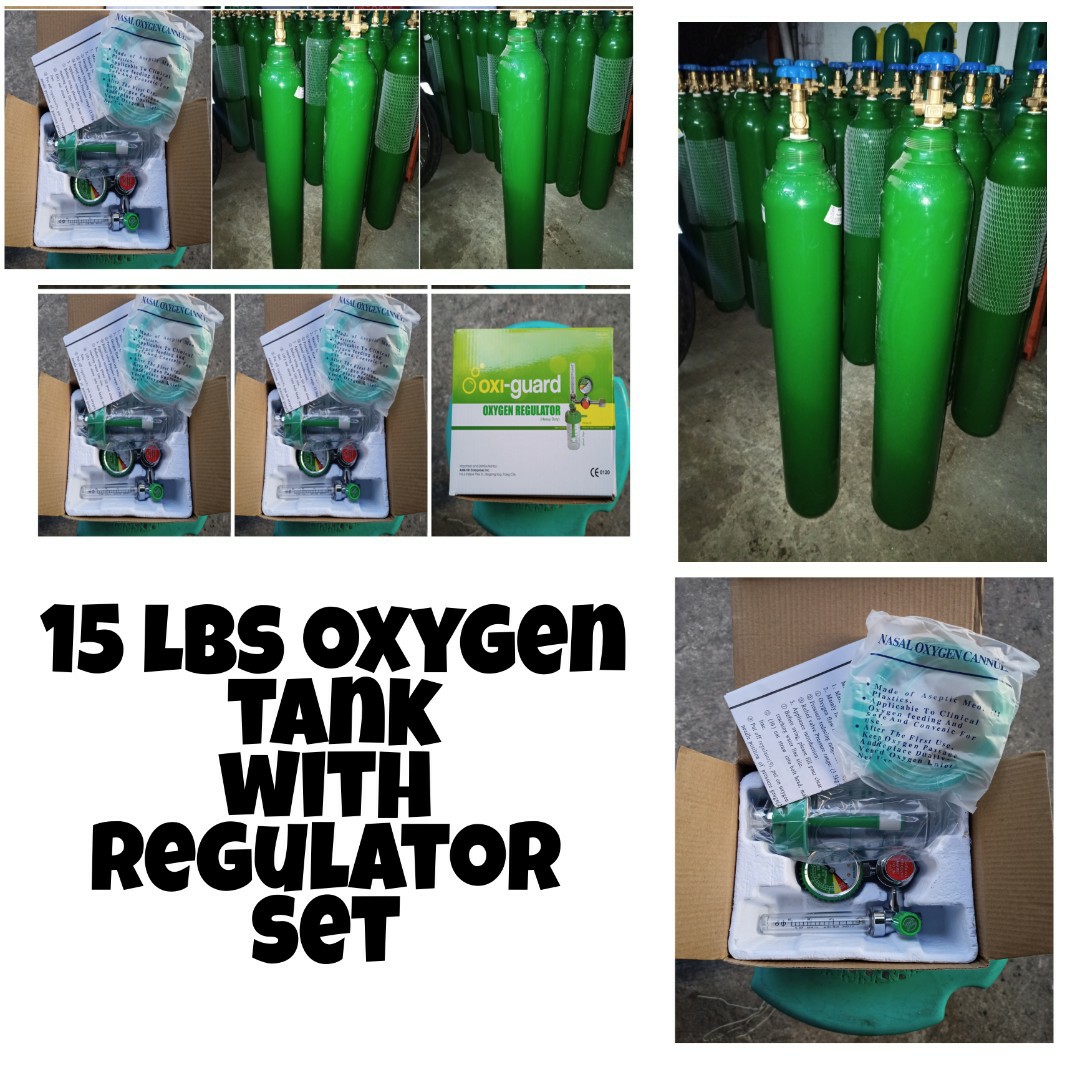 15 pounds oxygen tank with regulator set, Health & Nutrition, Medical ...