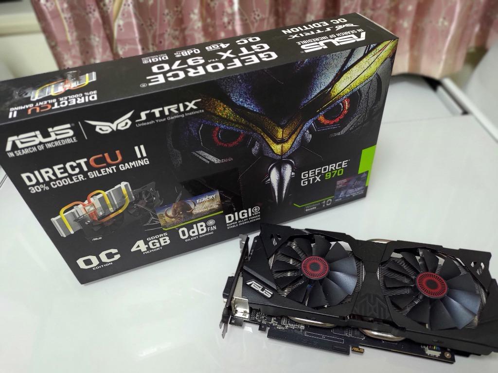 華碩 ASUS STRIX GTX 970 DirectCU II OC 靜音超頻版, 電腦＆科技, 手提電腦 - Carousell