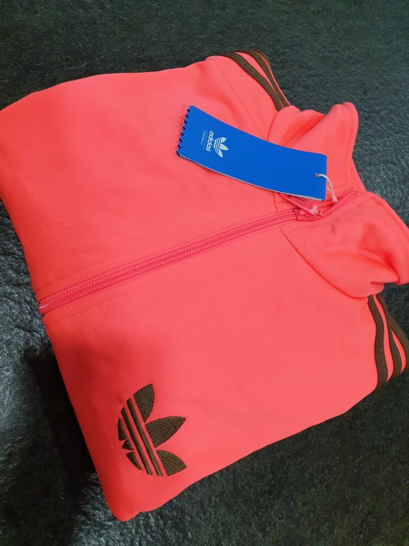 adidas jacket (neon orange), Men's Fashion, Activewear on Carousell