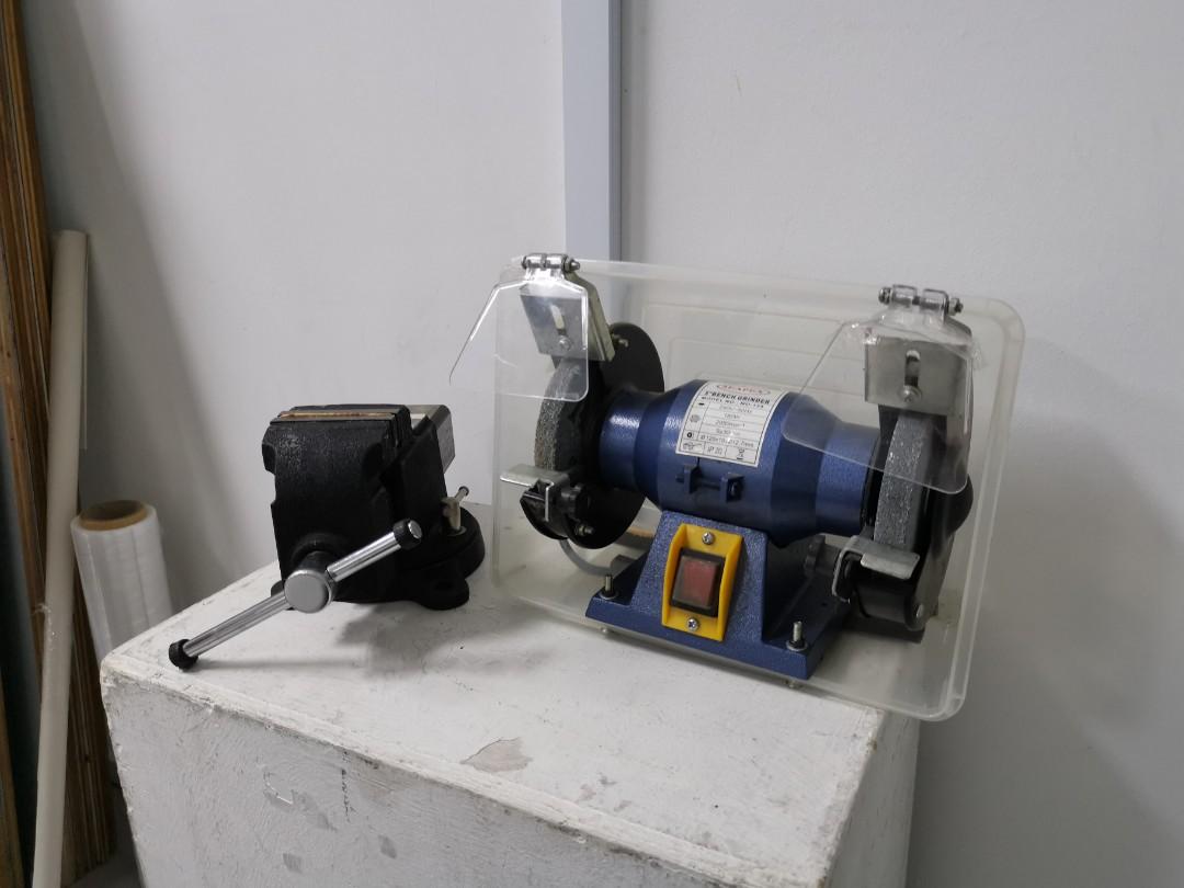 Bench Vise and Grinder, Furniture & Home Living, Home Improvement ...