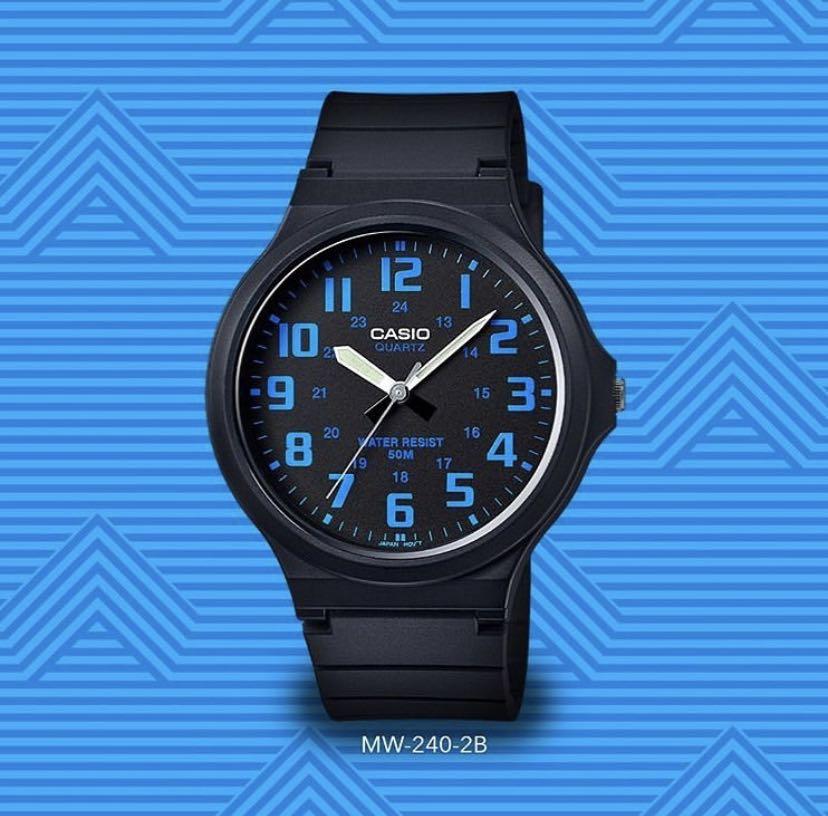 Casio Classic MW-240-2B Analog Quartz MW240-2B Blue MW240 Large Case ...