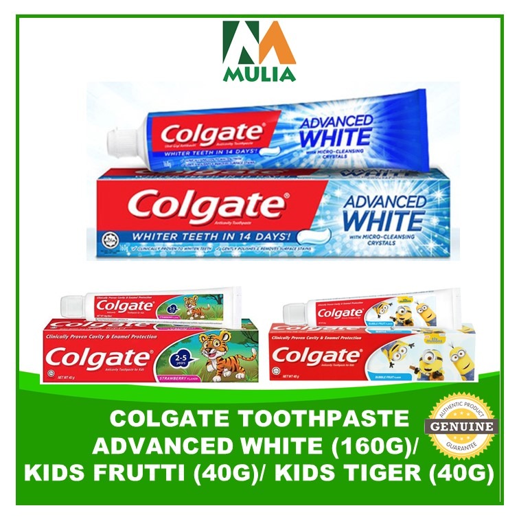 COLGATE TOOTHPASTE ADVANCED WHITE/KIDS BUBBLE FRUTTI/KIDS TIGER, Babies ...