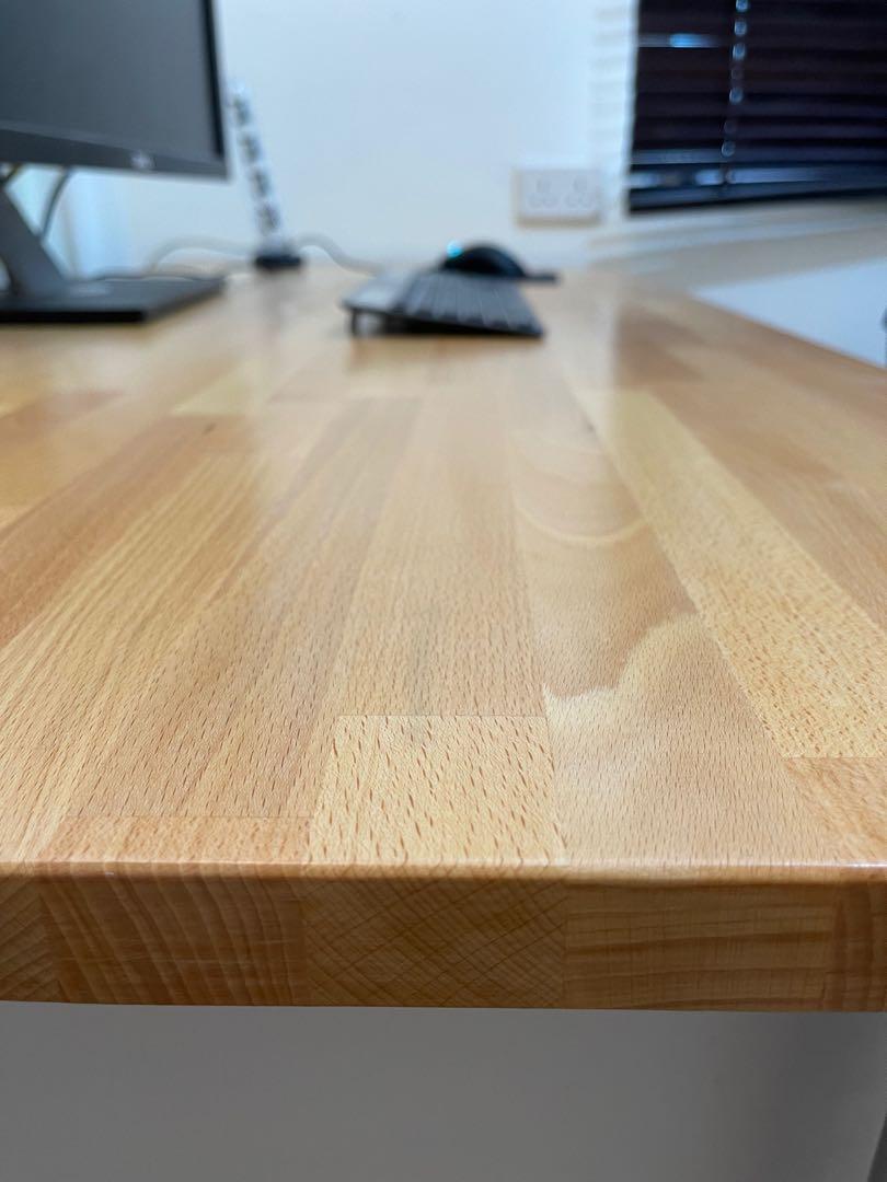 IKEA Gerton desk (DIY wood finish), 傢俬＆家居, 傢俬, 桌子 - Carousell