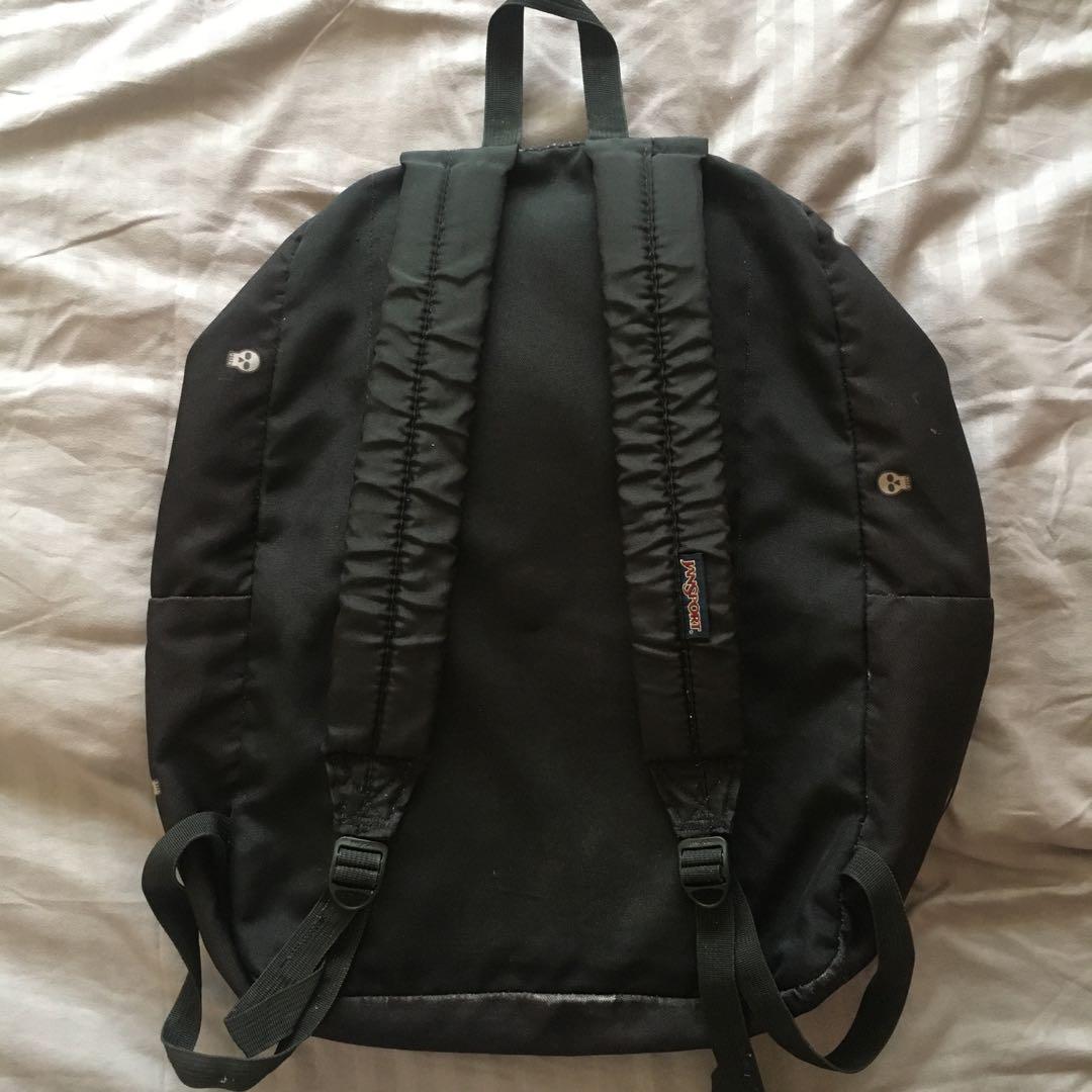 JANSPORT Black backpack with skull pattern, Men's Fashion, Bags ...