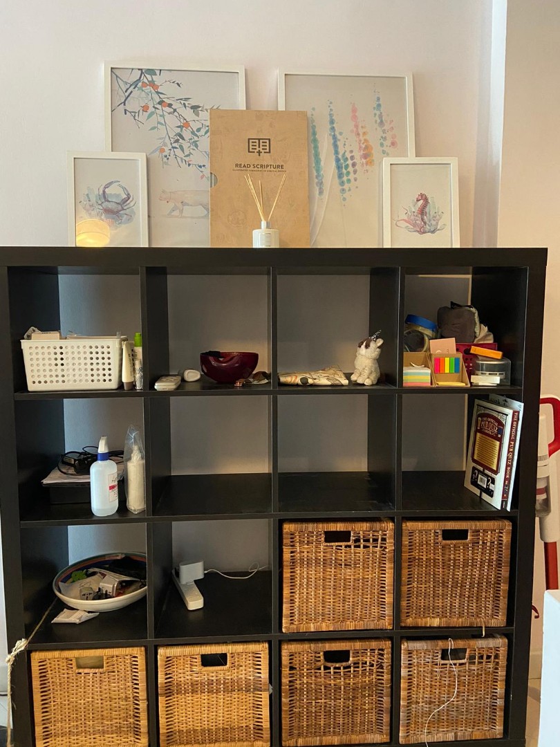 Kallax with 6 baskets, Furniture & Home Living, Home Improvement ...