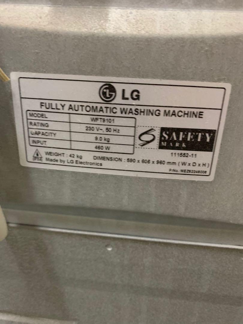 LG Fuzzy Logic 9kg Washing Machine, TV & Home Appliances, Washing ...