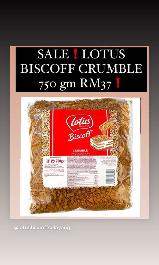 Lotus biscoff crumble 750 gm, Food & Drinks, Homemade Bakes on Carousell