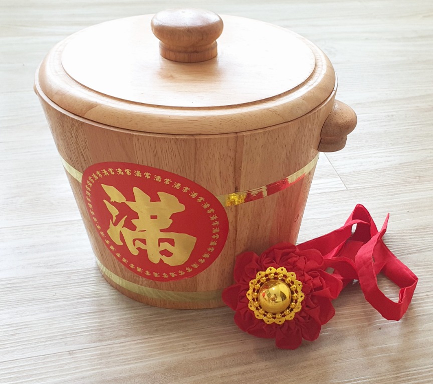 Auspicious Wooden Rice Container, TV & Home Appliances, Kitchen ...