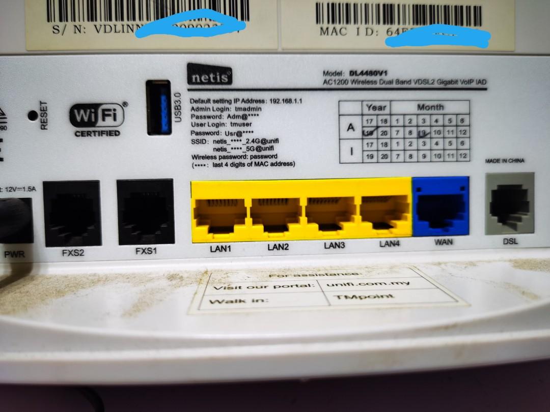 Modem Router Netis DL4480V1 AC1200, Computers & Tech, Parts ...