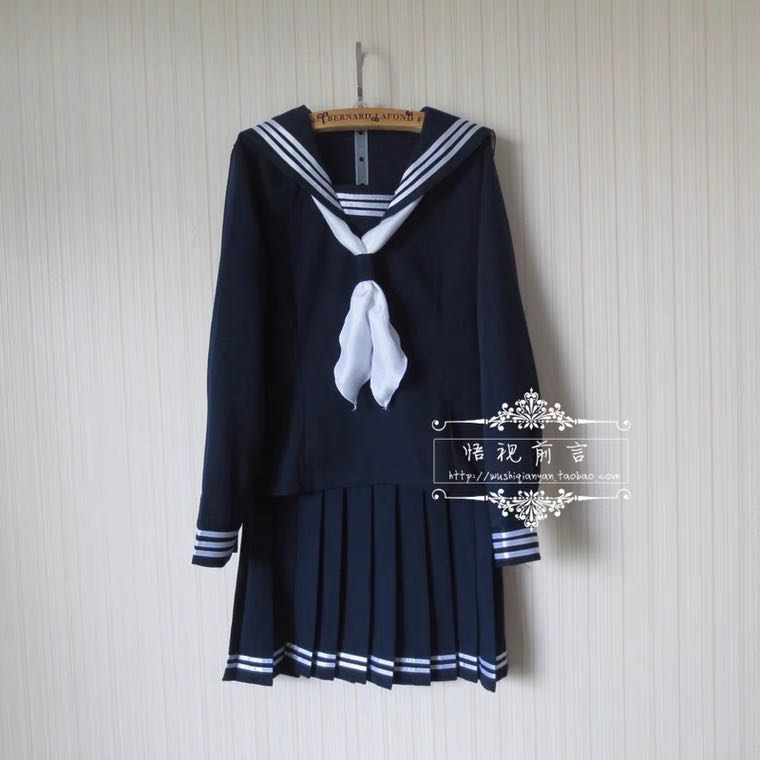 Navy Blue 2 piece Sailor Uniform Set, Women's Fashion, Dresses & Sets ...