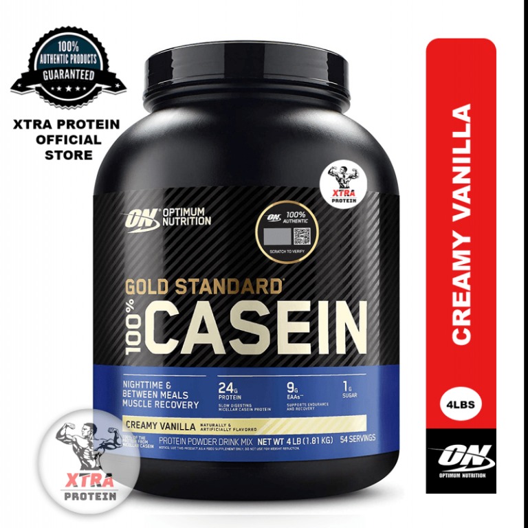 Optimum Nutrition Gold Standard 100% Casein (4 lbs), Health & Nutrition ...
