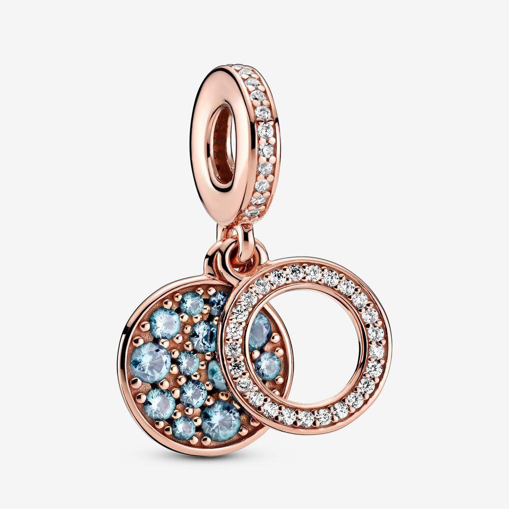 Pandora Authentic Disc Double Dangle Charm light blue, Luxury ...