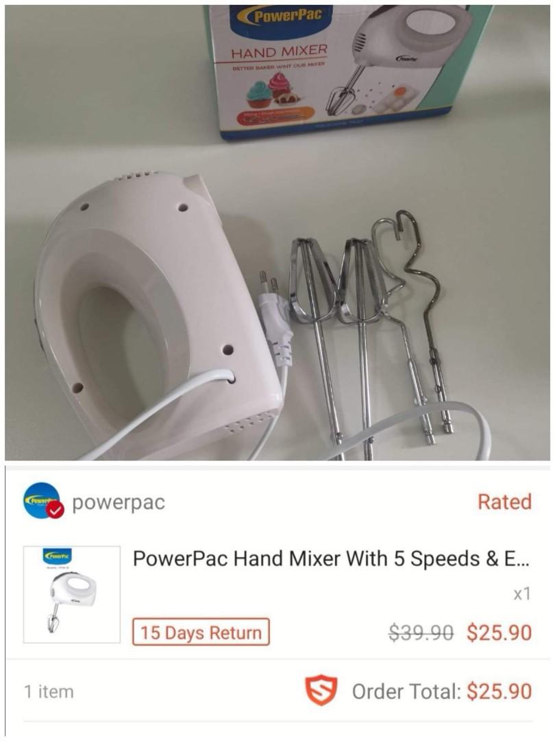 PowerPac Hand Mixer with 5speeds and Eject Function, TV & Home ...