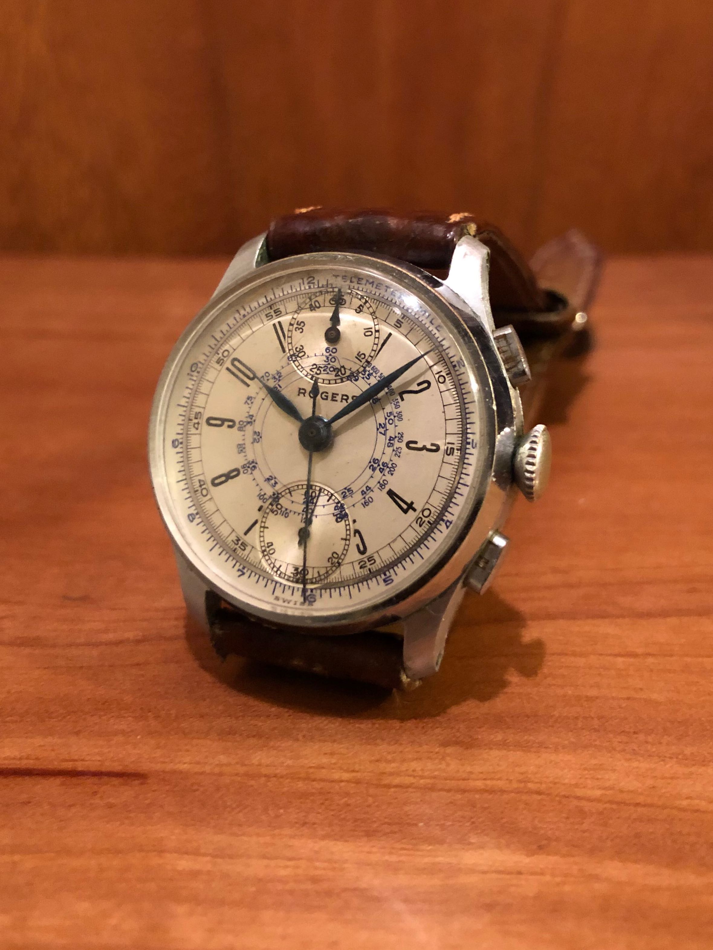 Venus Movement Rogers Chronograph Vintage Swiss Watch Mechanical Rare ...