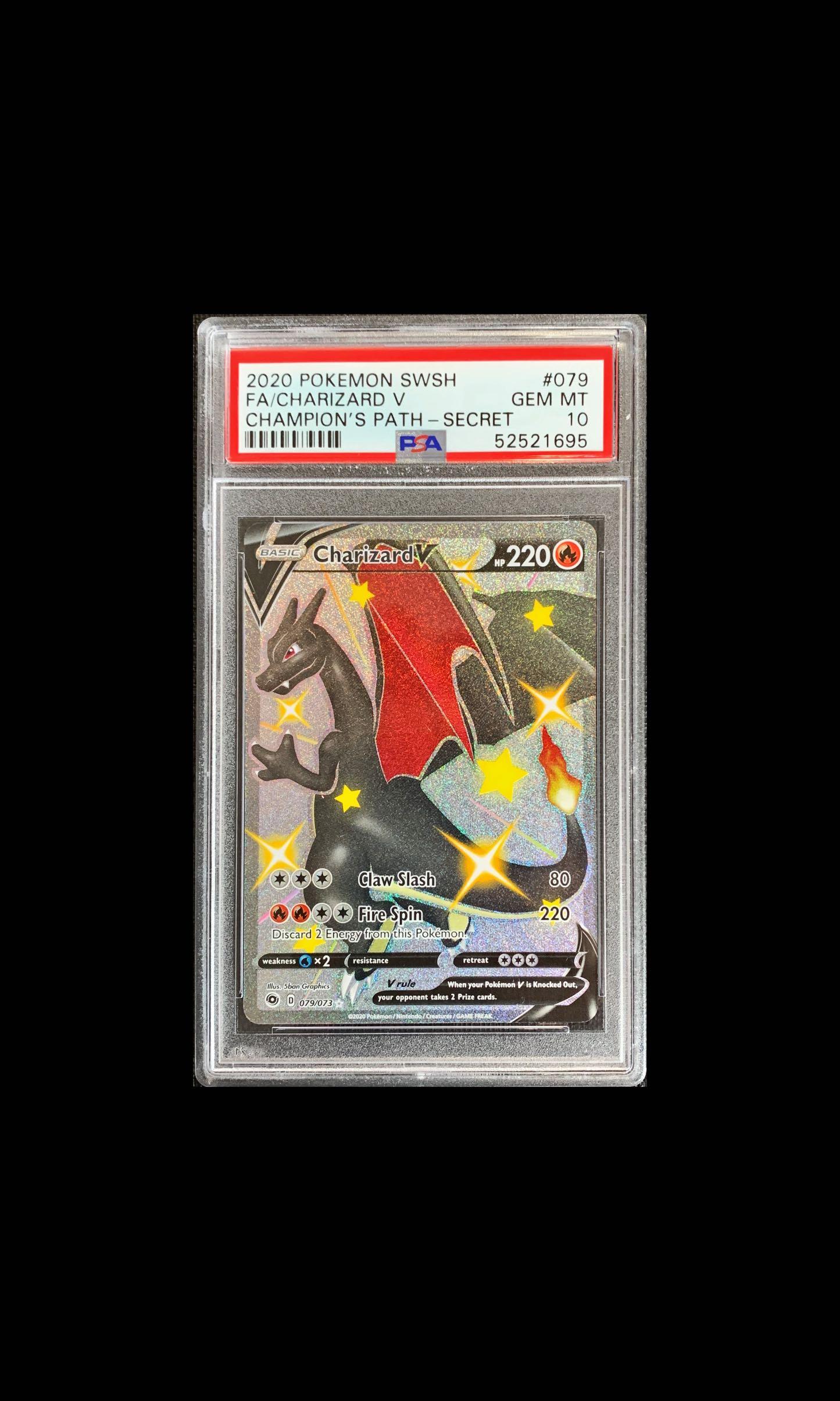 Shiny Charizard V - Secret Rare Champions Path Pokemon GEM MINT 10 ...