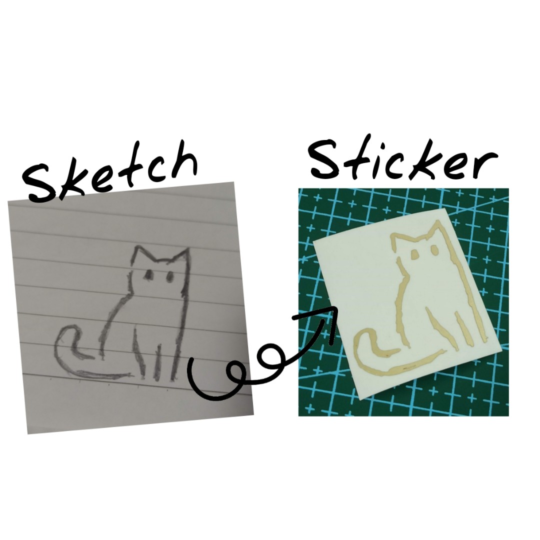 Turn your drawings into stickers decals custom vinyl calligraphy design ...