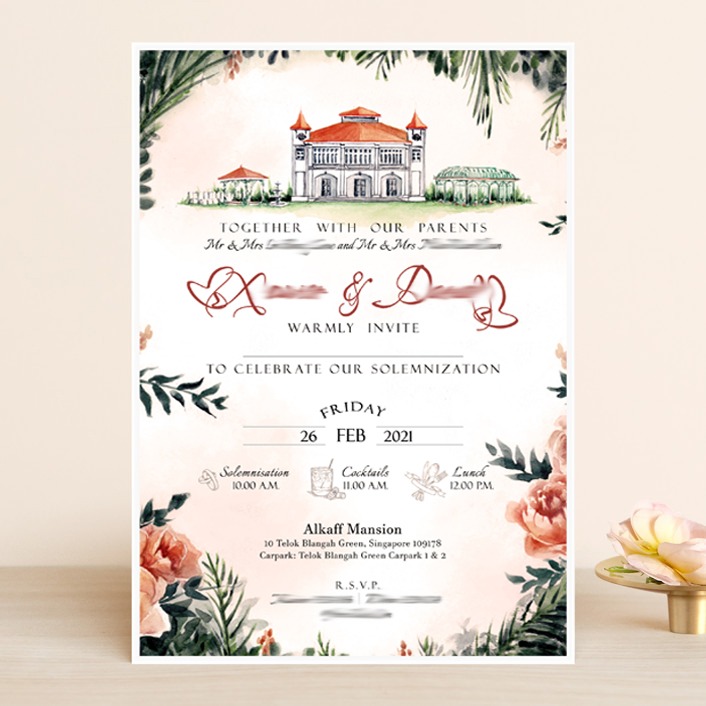 Bespoke Wedding Invite Cards (featuring Alkaff Mansion), Hobbies & Toys ...