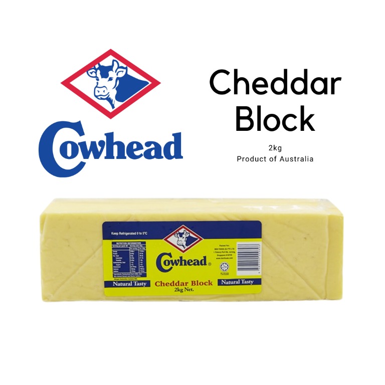 Cowhead Block Cheddar 2kg, Food & Drinks, Packaged & Instant Food on ...
