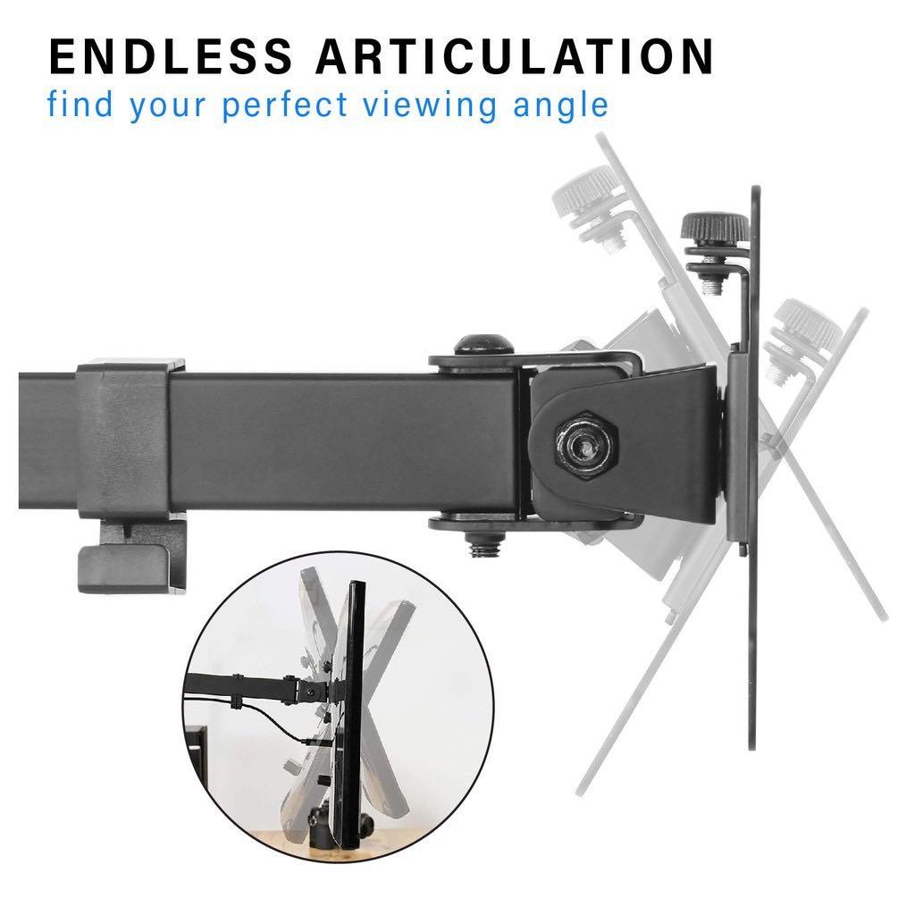 ULTi Full Motion Monitor and Laptop Desk Mount, Articulating Double ...