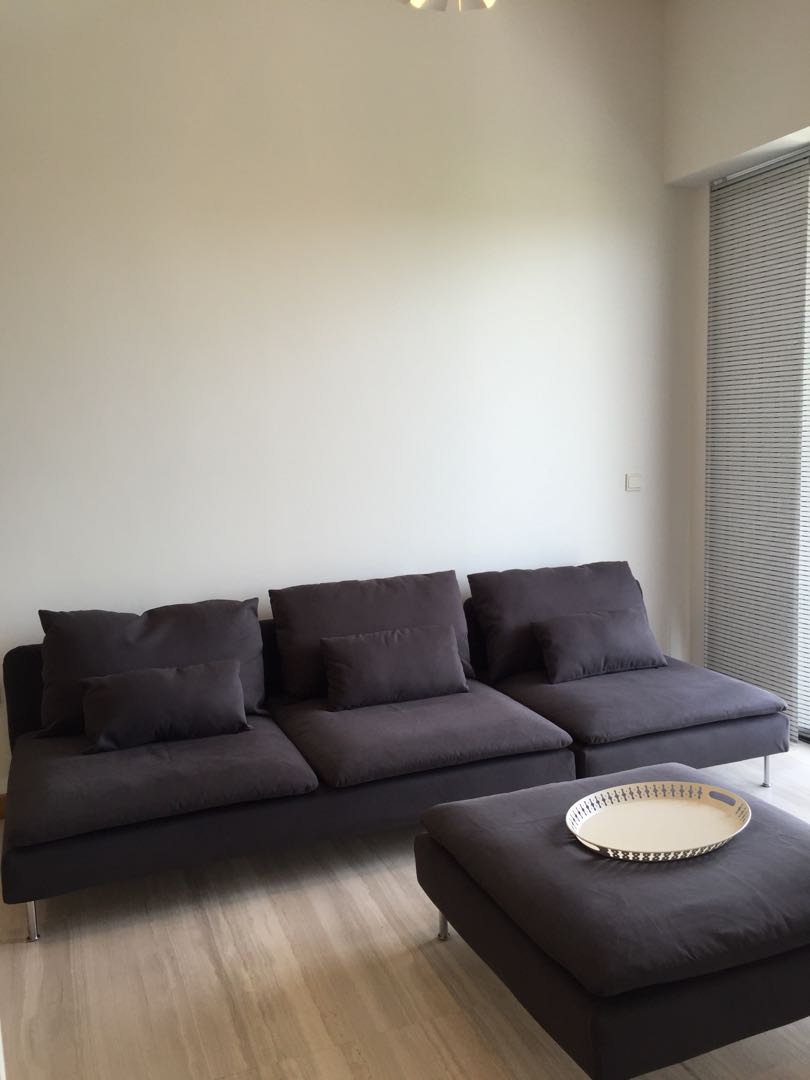 Ikea Soderhamn 3 Seater with Ottoman, Furniture & Home Living ...