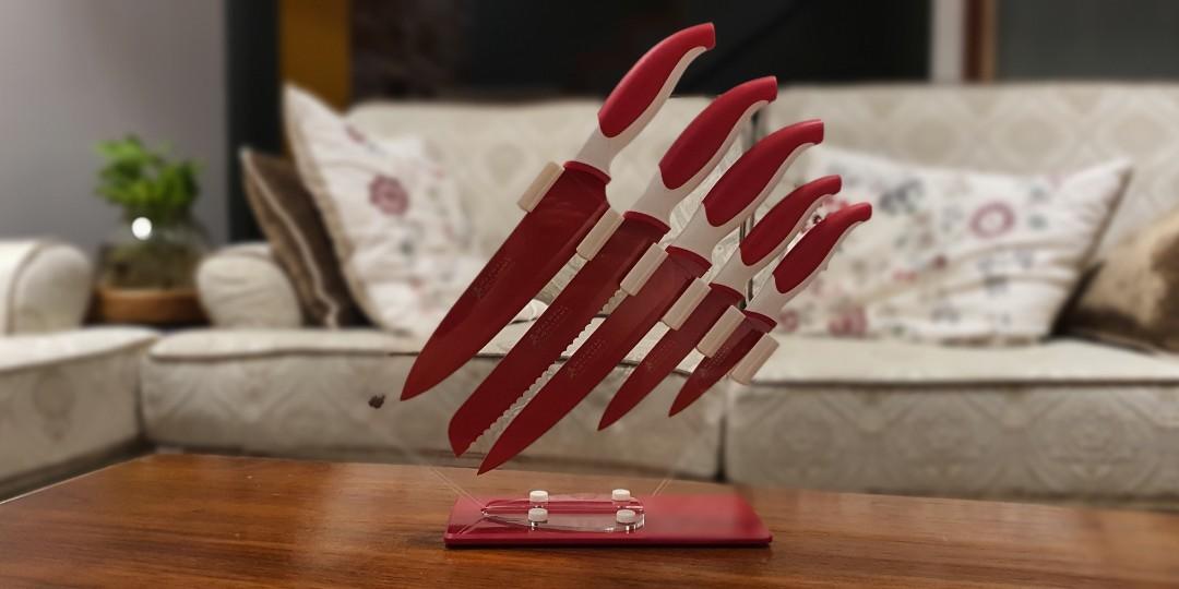 Maxwell & Williams Designer Floating Knife Stand + 5 Piece Knife ...