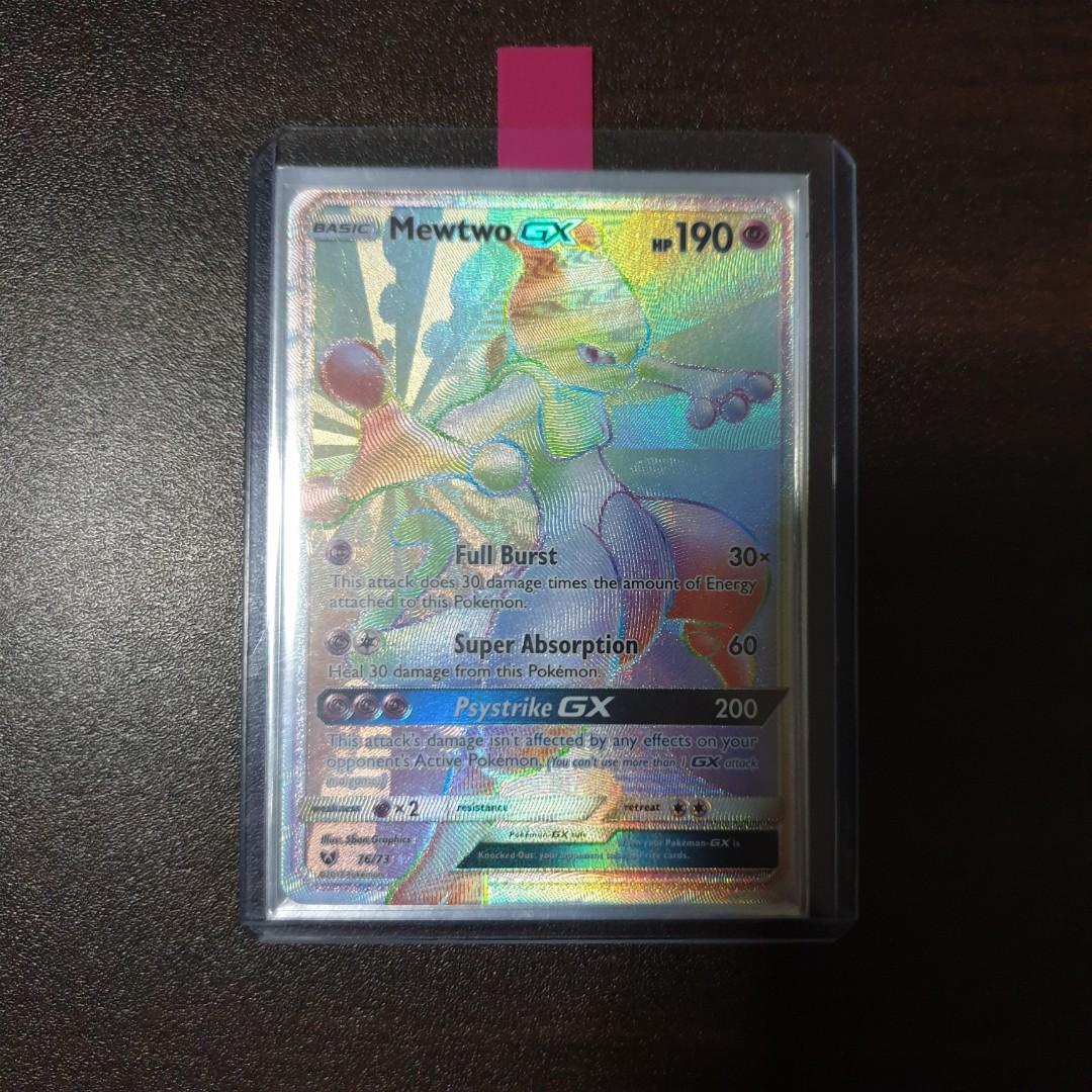 MEWTWO GX HYPER RARE (RAINBOW) SHINING LEGENDS MINT POKEMON TCG CARDS ...