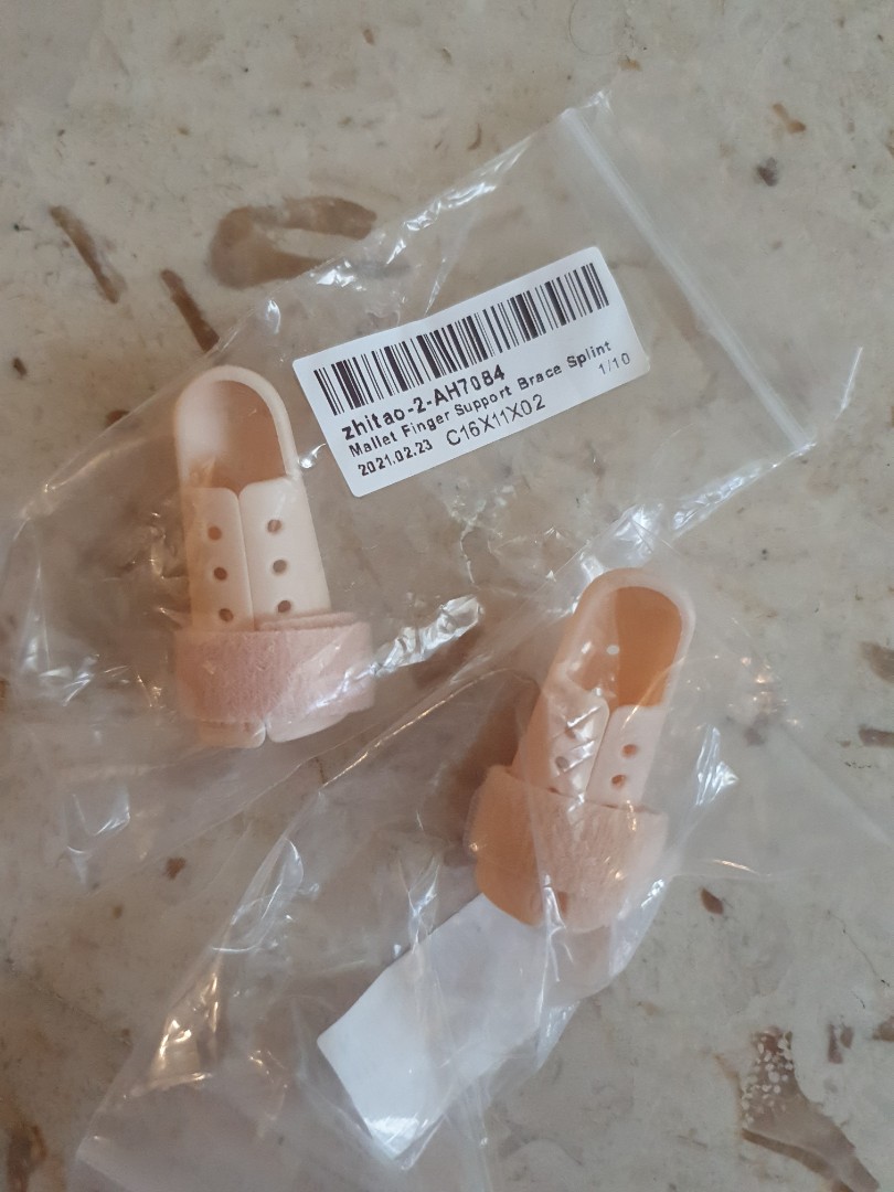 (new) Mallet Finger Splint Size 2 with velcro hold, Health & Nutrition ...