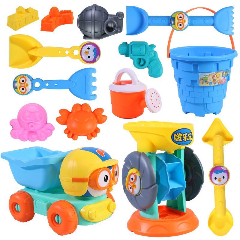 Pororo Beach Toy Cute Pororo Water Pail and Car Truck, Hobbies & Toys ...