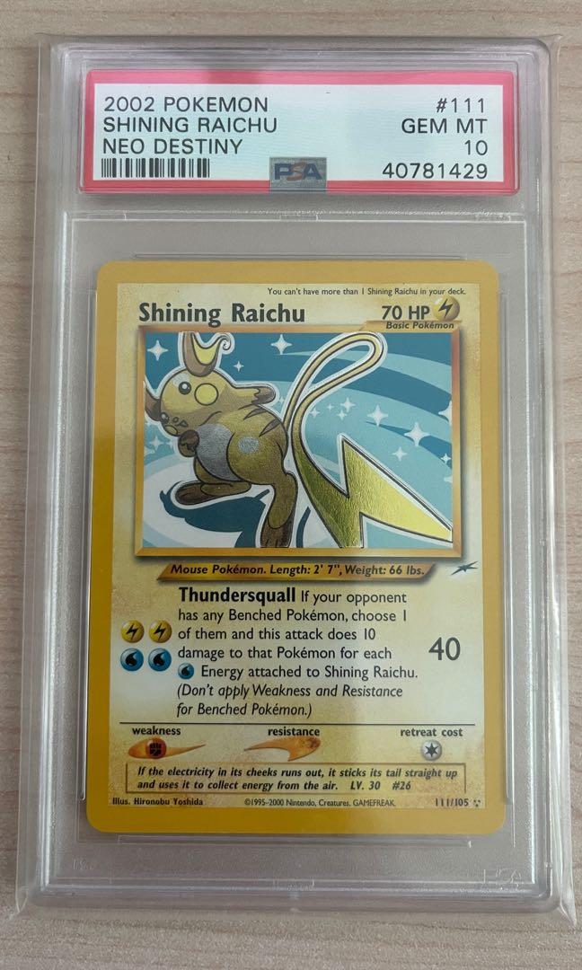 Pokemon PSA 10 Shining Raichu, Hobbies & Toys, Toys & Games on Carousell