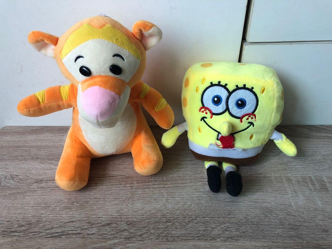 Spongebob and tiger winnie the pooh medium dolls, Hobbies & Toys, Toys ...