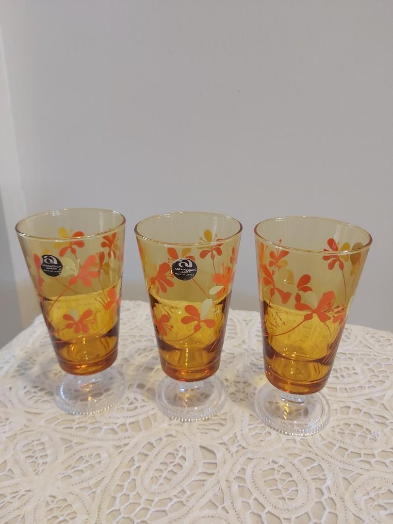 Vintage Aderia(Japan ) footed glass, Hobbies & Toys, Memorabilia & Collectibles, Vintage ...
