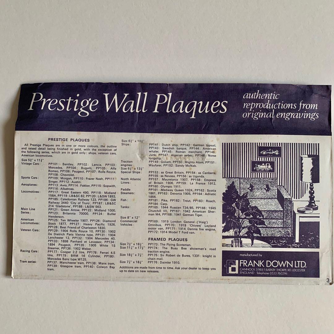 Vintage Prestige Wall Plaques, Hobbies & Toys, Memorabilia ...
