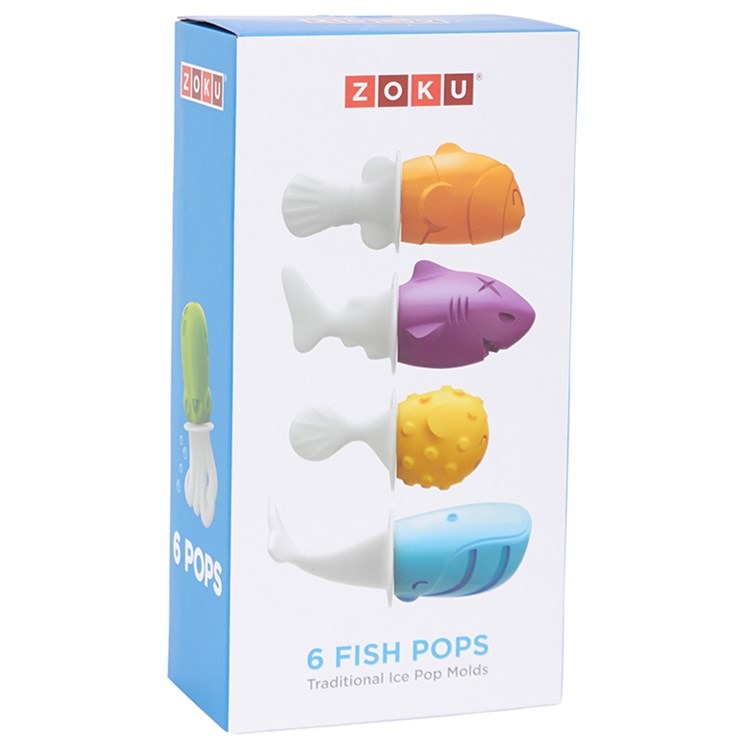 Zoku 6 Fish Pops - Traditional Ice Pop Molds, Food & Drinks, Chilled ...